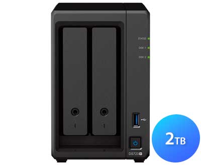 Synology DS723+ 2TB DiskStation - Storage NAS 2 Bay SATA/NVMe