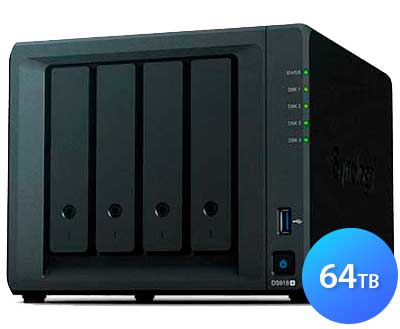 Synology DS918+ 64TB Disktation - Storage NAS 4 Bay SATA
