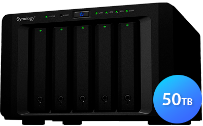 DS1515+ 50TB - Storage NAS 5 baias hot-swappable