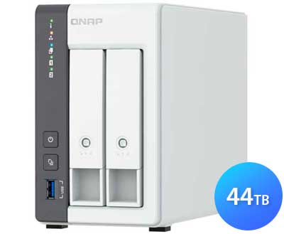 Qnap TS-216G 44TB - Storage NAS 2 Bay p/ HDD SATA