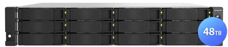 Qnap TS-h1277AXU-RP 48TB - Storage NAS 12 Bay p/ HDD SATA/SSD