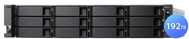 TS-h1283XU-RP 192TB Qnap - Storage NAS 12 Baias HDD SSD SATA
