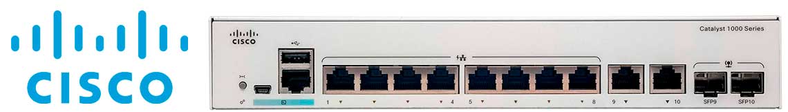 C1000-8T-E-2G-L Cisco - Switch Catalyst 1000 8 portas LAN RJ45