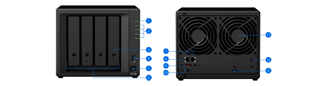 DS920+ Synology DiskStation - Storage NAS 4 baias SSD/SATA