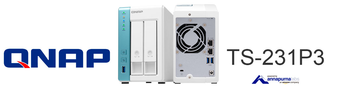 TS-231P3 12TB Qnap - Storage NAS 2 bay p/ HDD/SSD SATA